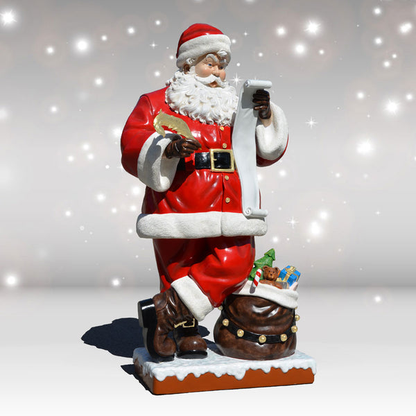 9-ft. Outdoor Santa with Feather Pen - Christmas Night Inc.