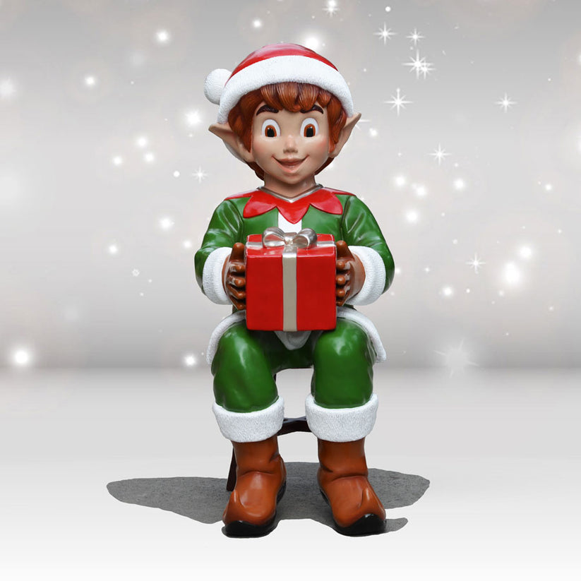 36in. Sitting Elf - ChristmasNightInc.com – Christmas Night Inc