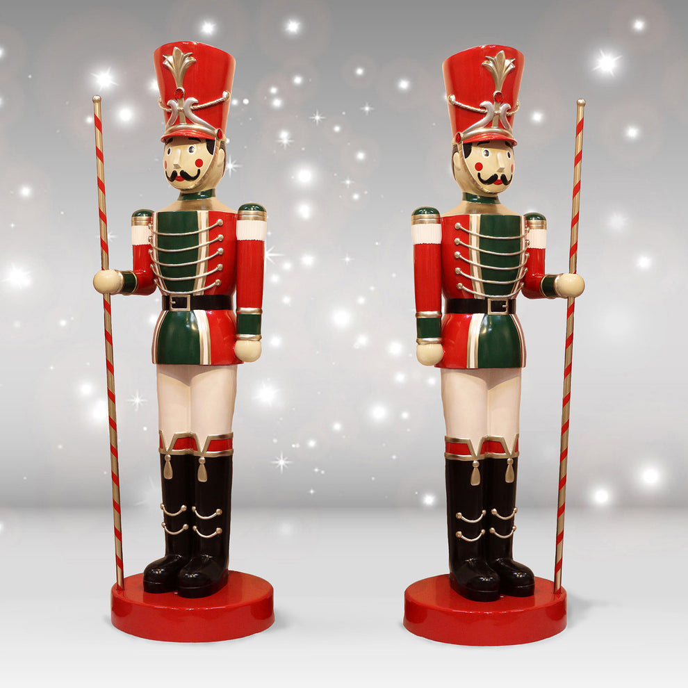 Life-Size Toy Soldier Statue with Baton in Right Hand – Christmas Night Inc