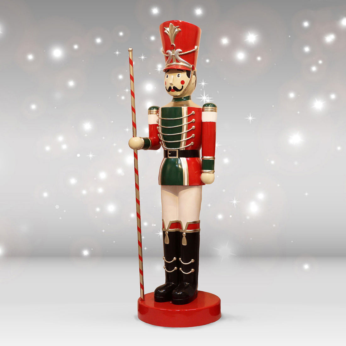 Life-Size Toy Soldier Statue with Baton in Right Hand – Christmas Night Inc