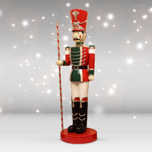Life-Size Toy Soldier Statue with Baton in Right Hand – Christmas Night Inc