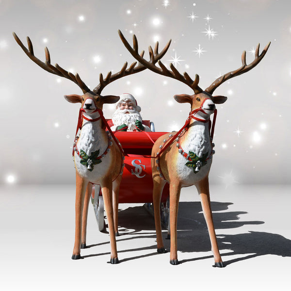 Giant four-seater Sleigh, Santa & Reindeer Décor Set Display 175 Ins ...
