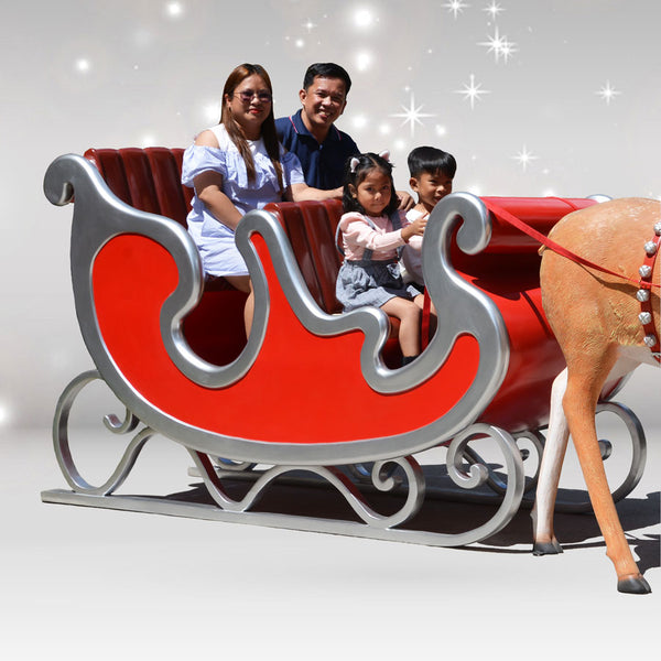 Giant Santa, Sleigh, 3 Reindeer & Elf (225") | Christmas Night Inc