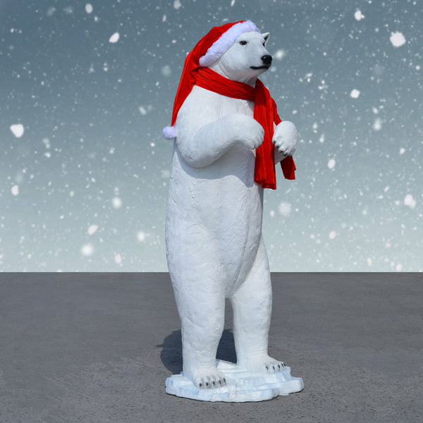 Heinimex Life-Sized Fiberglass Polar Bear ­- 83in.H – Christmas Night Inc