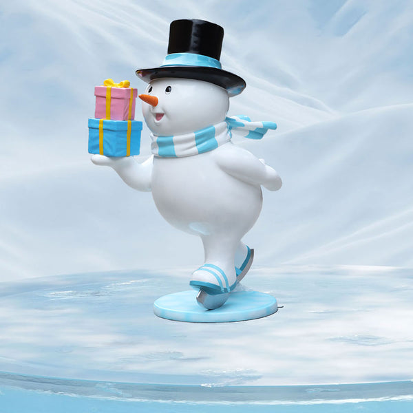Life-Size Skating Snowman Family Scene - 72 Inch | Christmas Night Inc.