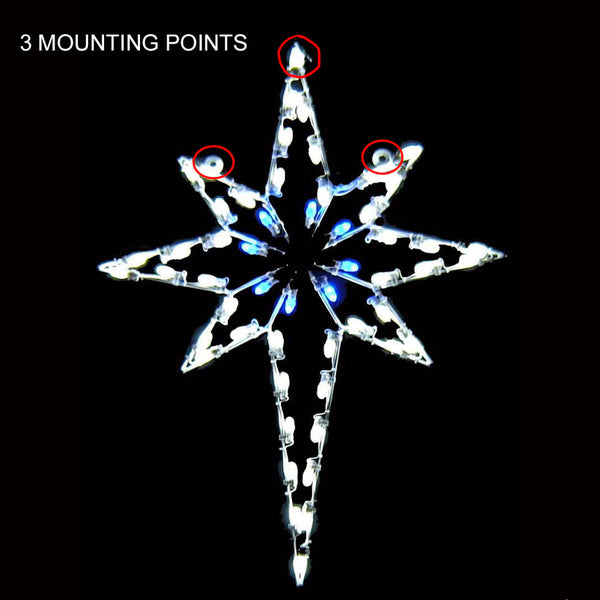 LED Star of Bethlehem - 4.8' - Blue & White – Christmas Night Inc